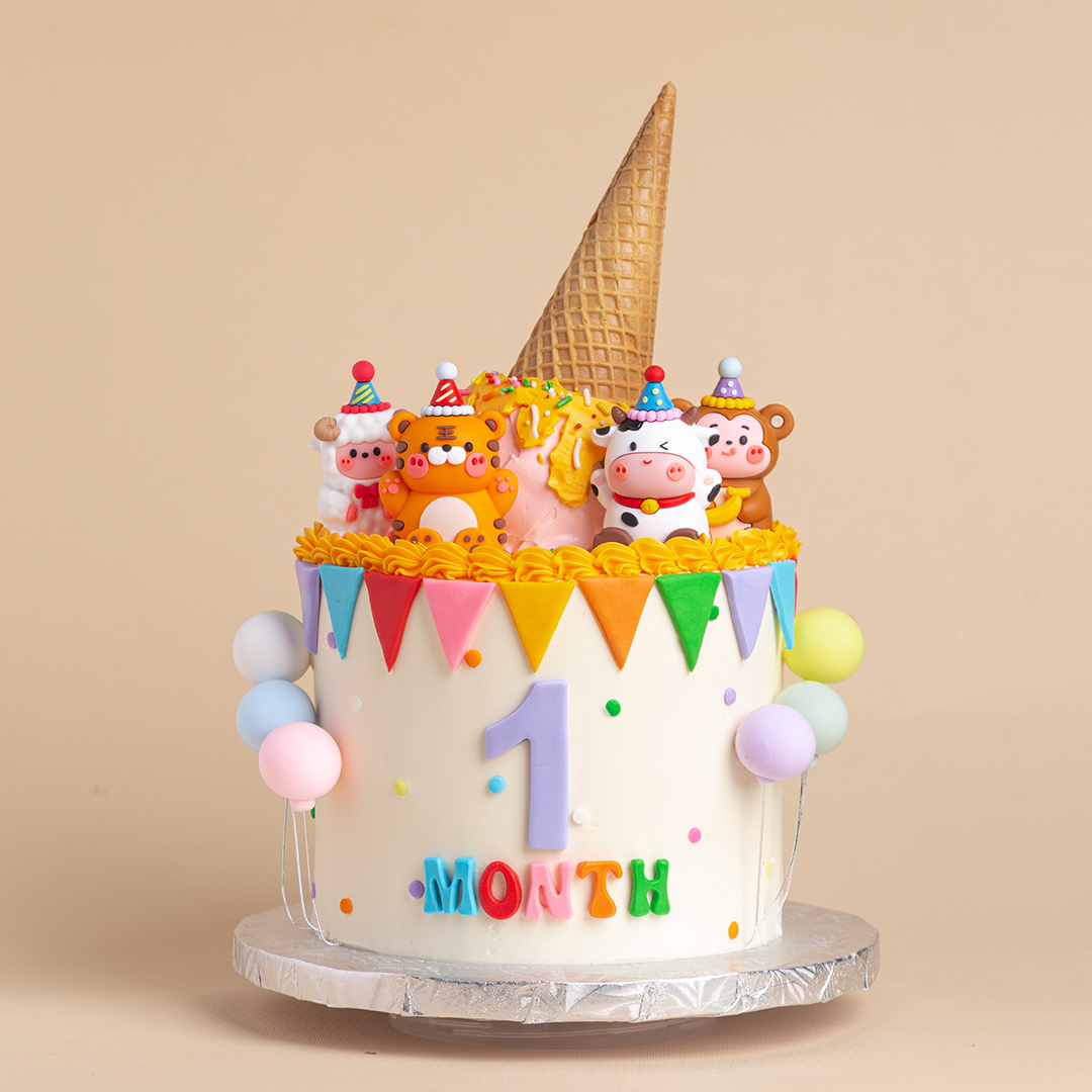 Baker's Brew | Baby Party Animals Cake
