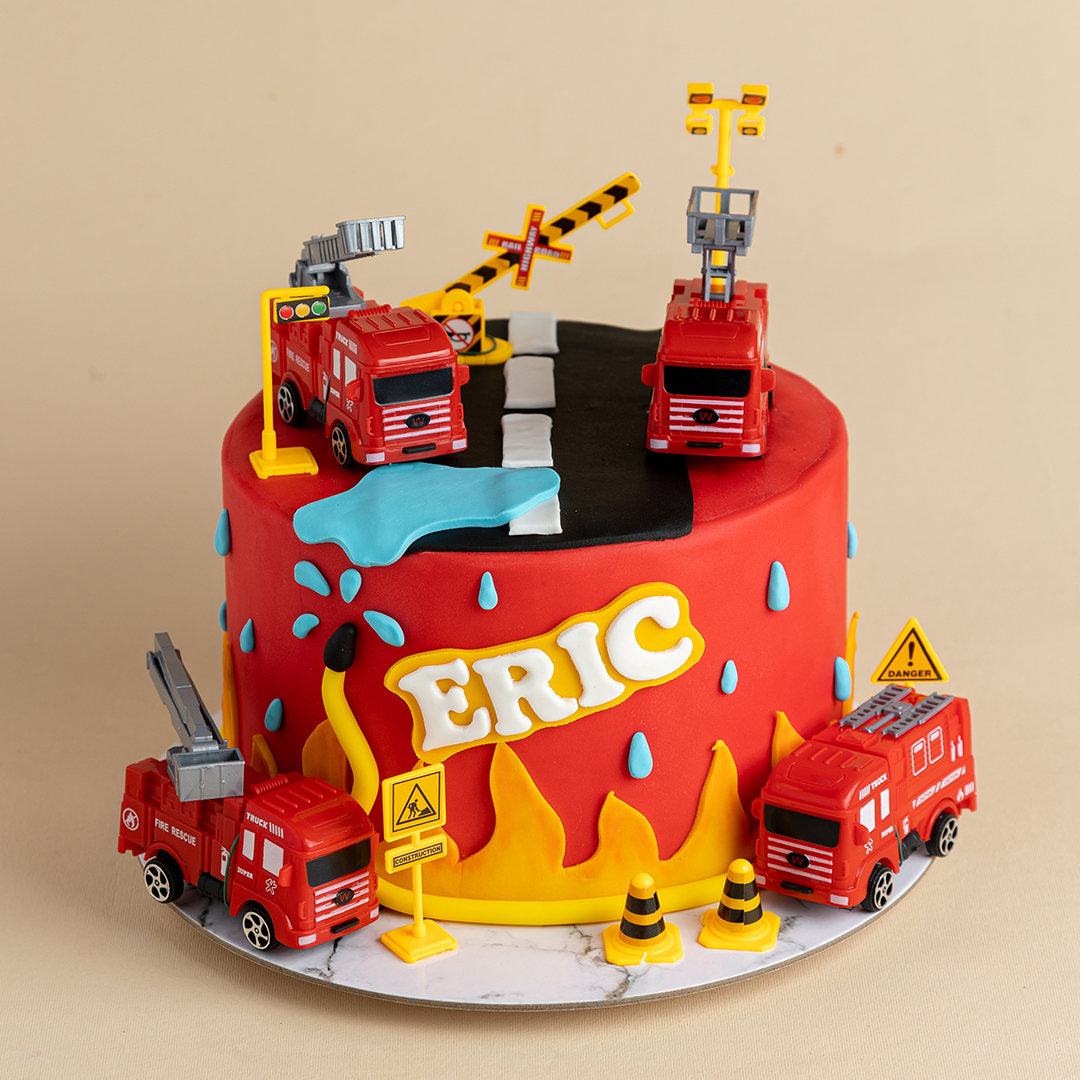Fire Engine Town Cake