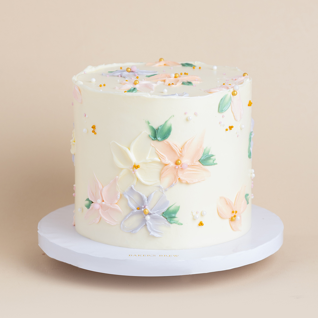 Pastel Blooms Cake - Customised Birthday Cake