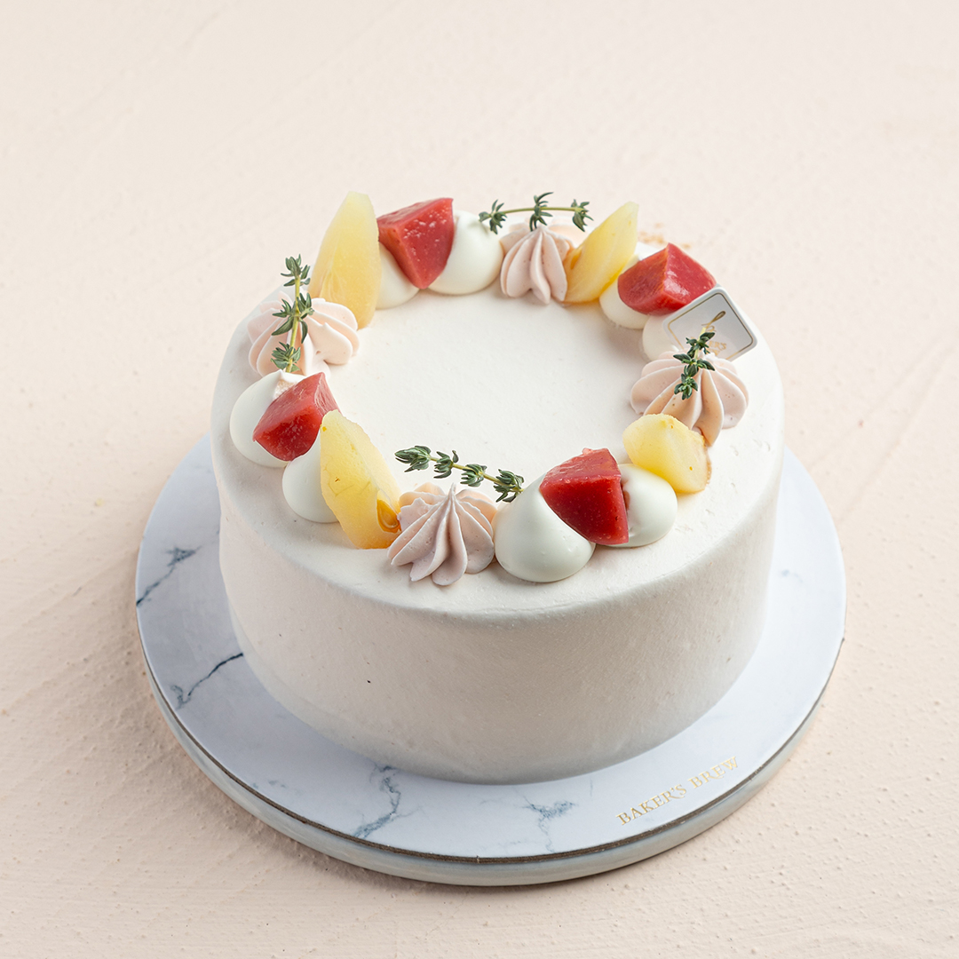 Yuzu Birthday Cake - Strawberry Yuzu & Yuzu Pear Cake
