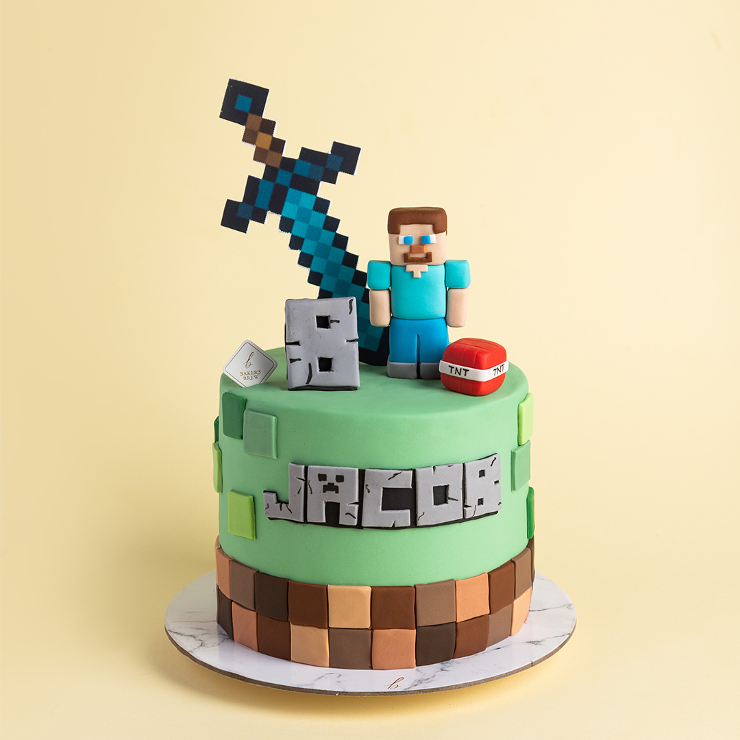 Minecraft World Cake | Baker's Brew Customised Cakes