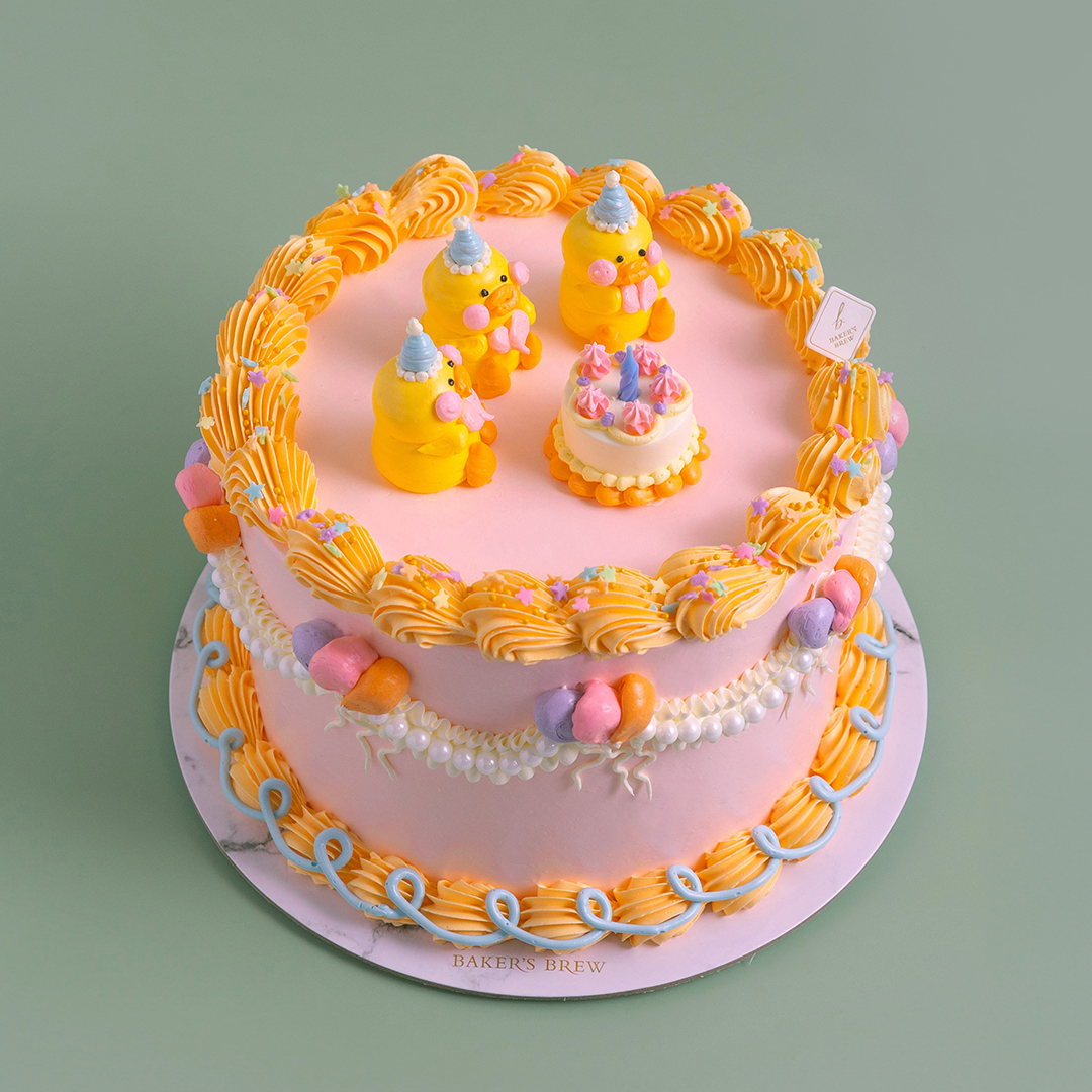 Baker's Brew | Korean Style Three Little Duckies Cake