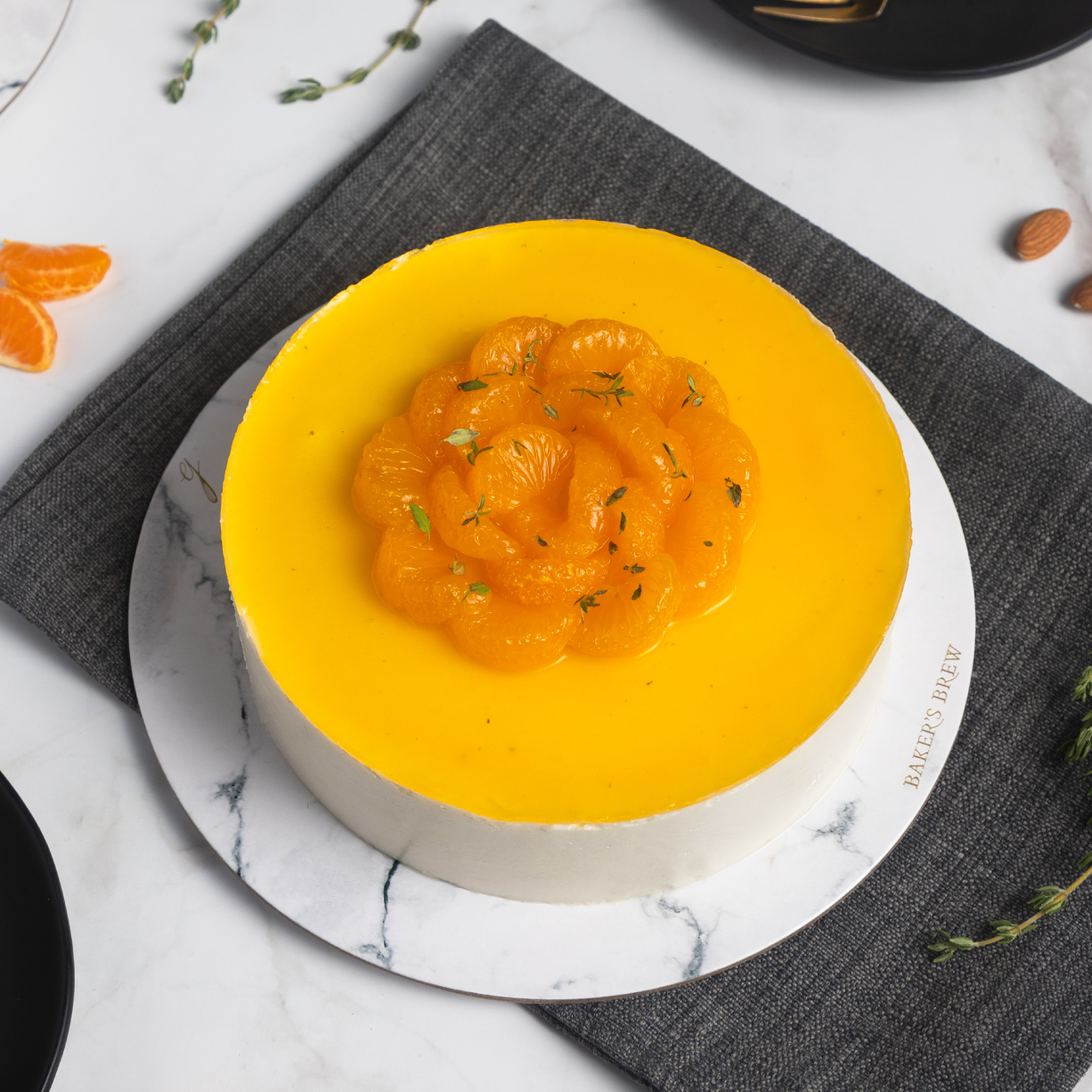 Mandarin Almond Thyme Mousse 8 | Baker's Brew Studio Pte. Ltd.