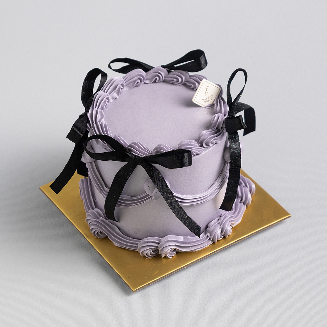 Lilac Ribbon Bento Cake | Baker's Brew Customised Cakes
