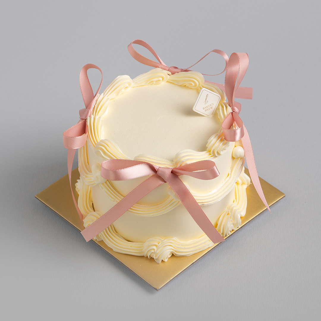 Ivory Ribbon Bento Cake | Baker's Brew Customised Cakes