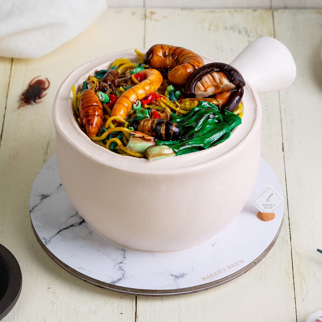 Bug Claypot Noodle Cake | Baker's Brew Customised Cakes