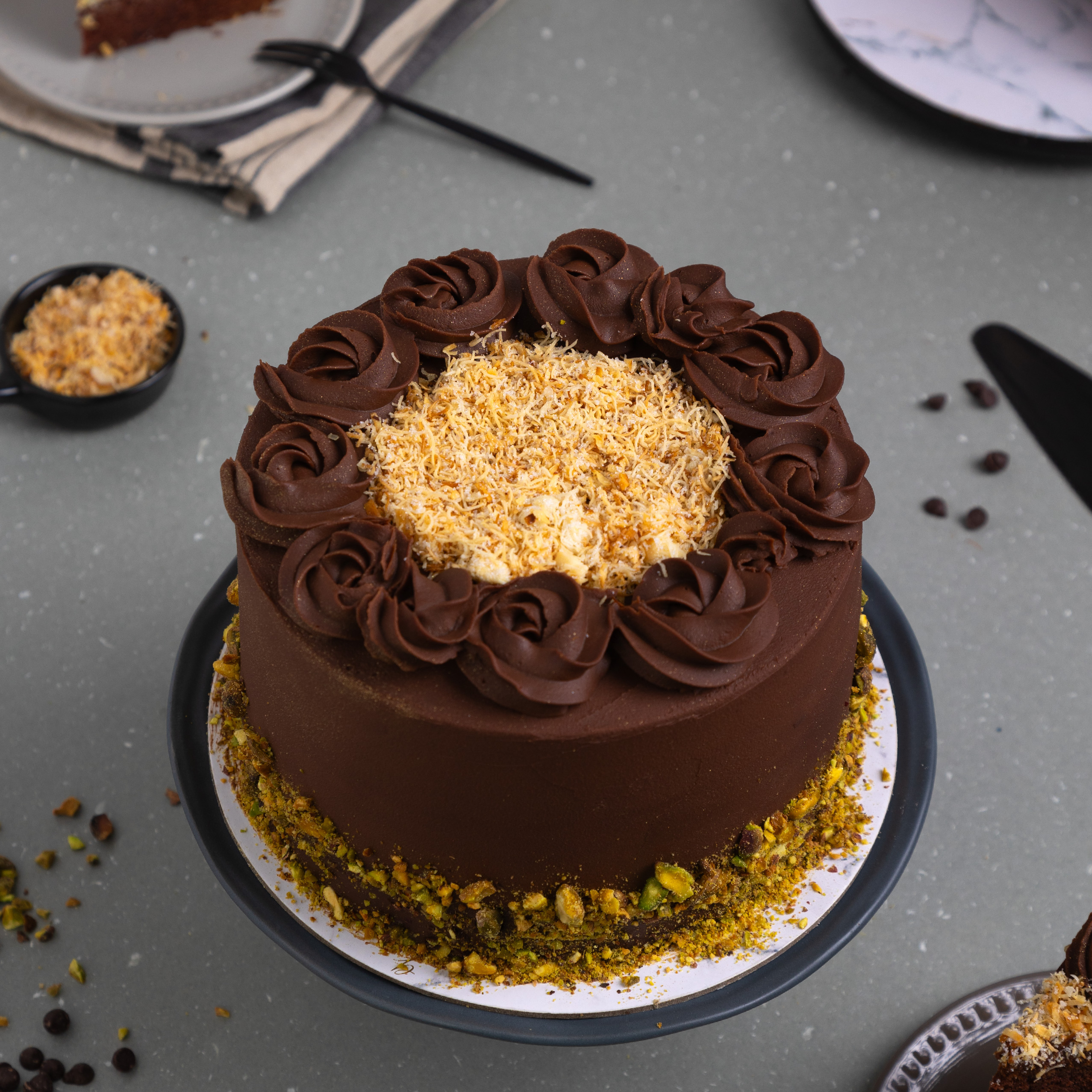 Chocolate Knafeh Cake 3 | Baker's Brew Baking Classes