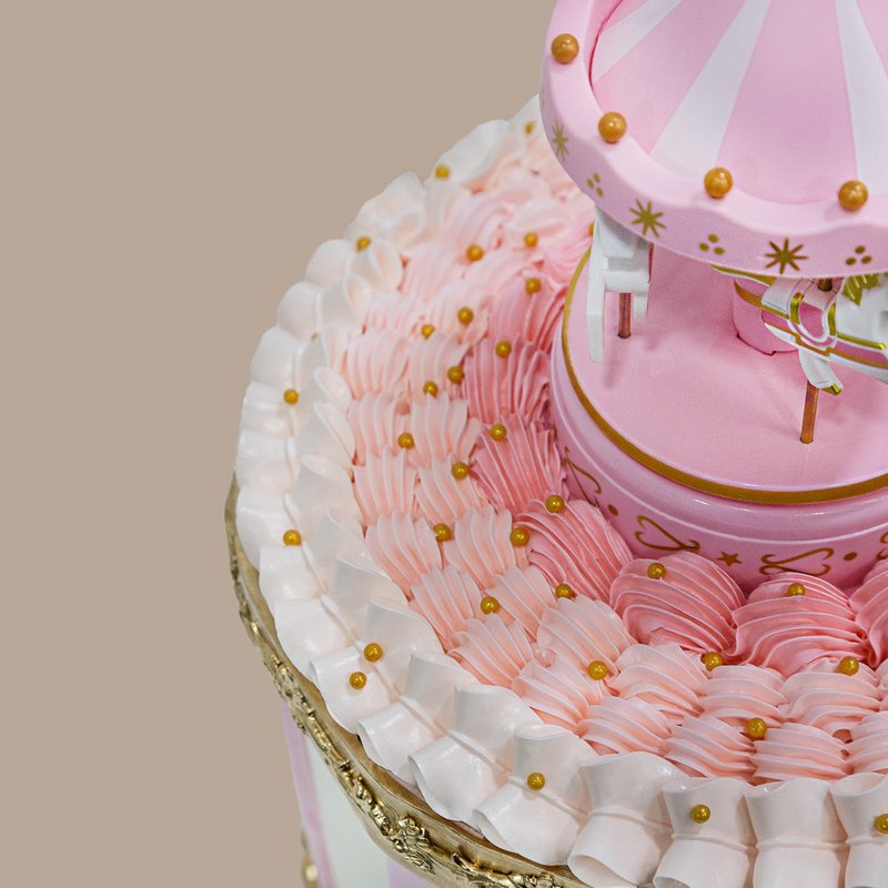 Pink Elegant Carousel Cake | Baker's Brew Customised Cakes
