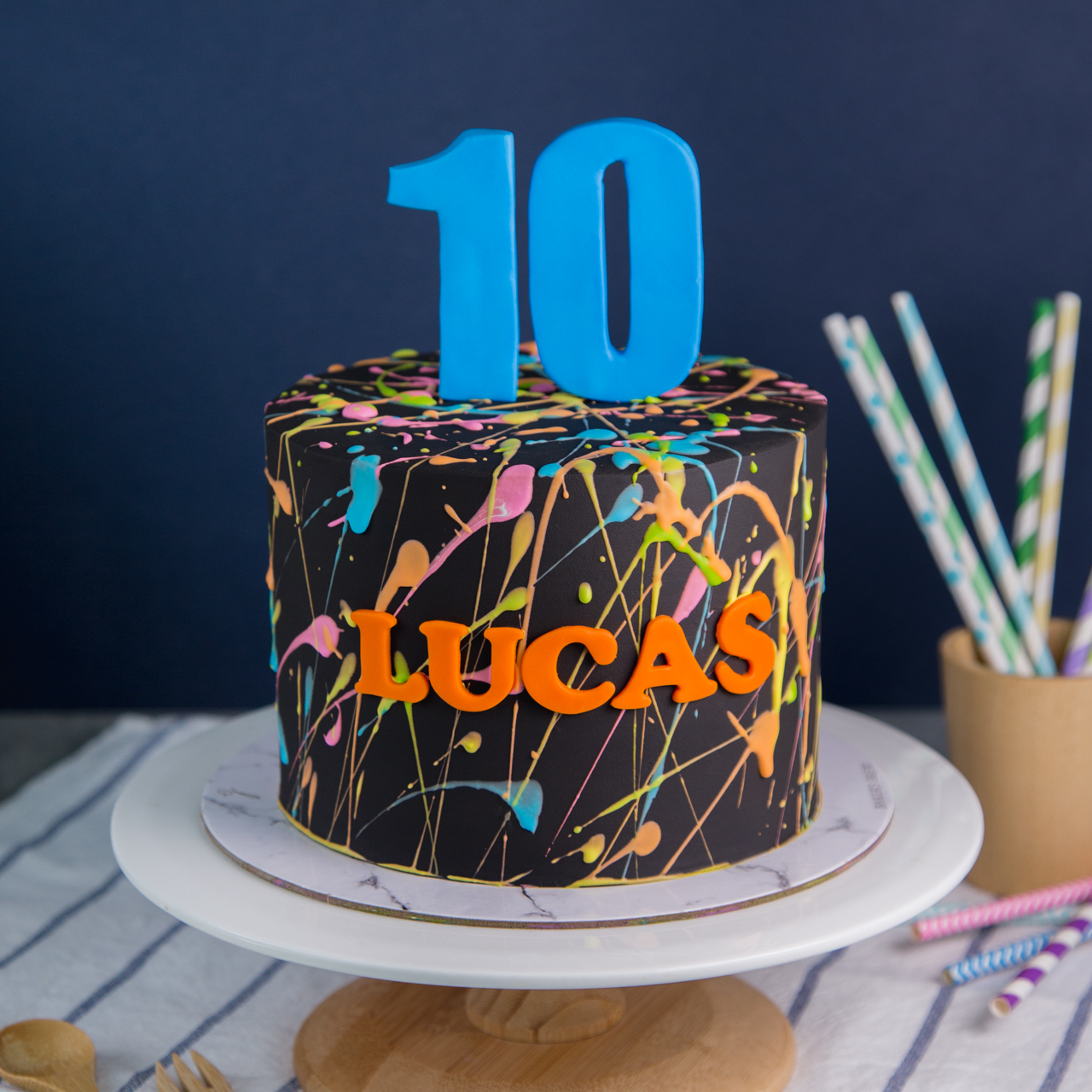 Neon Splash | Customised Cakes Singapore | Baker's Brew