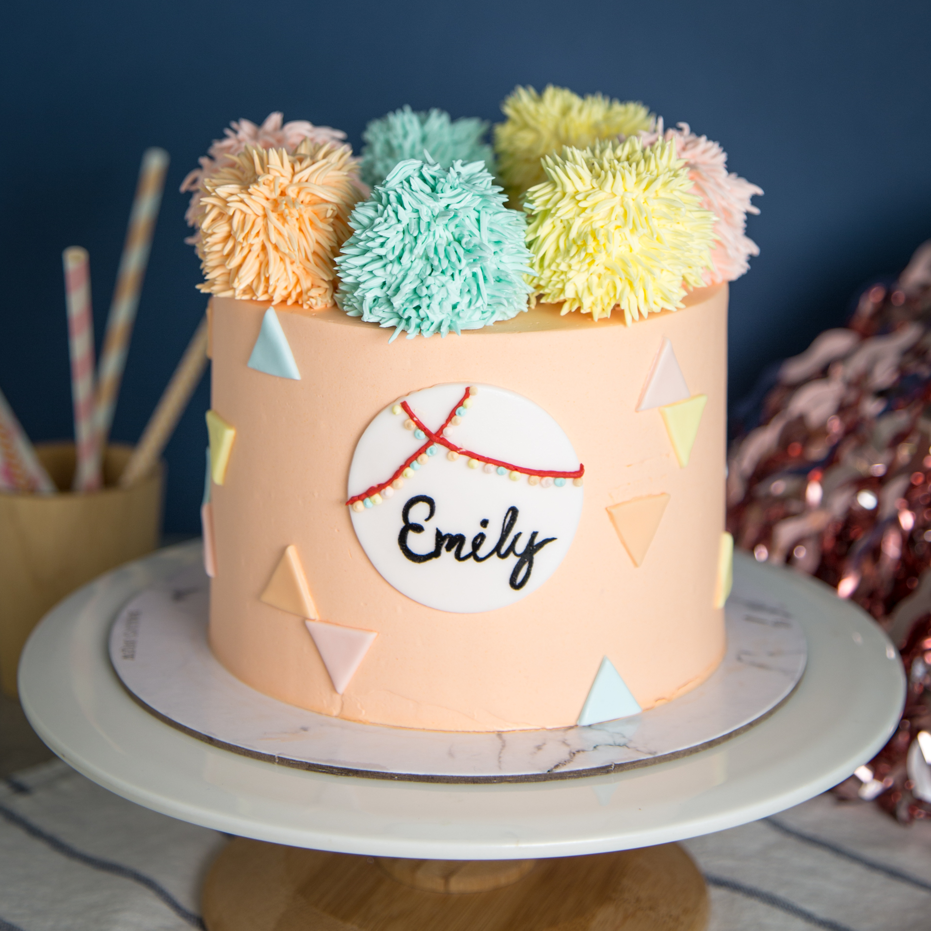 Marshmallow Pom Poms! | Customised Cakes Singapore | Baker's Brew