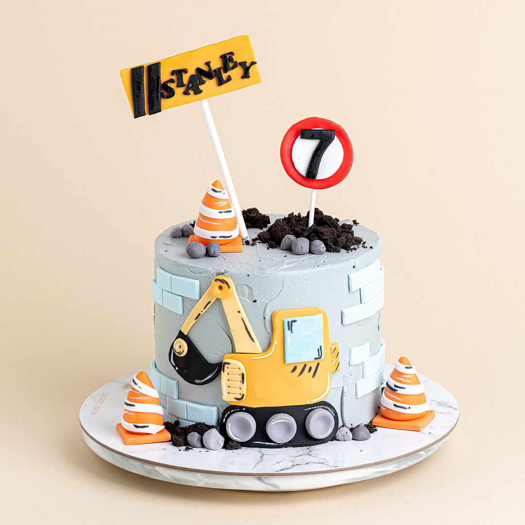 Construction Site Digger Cake