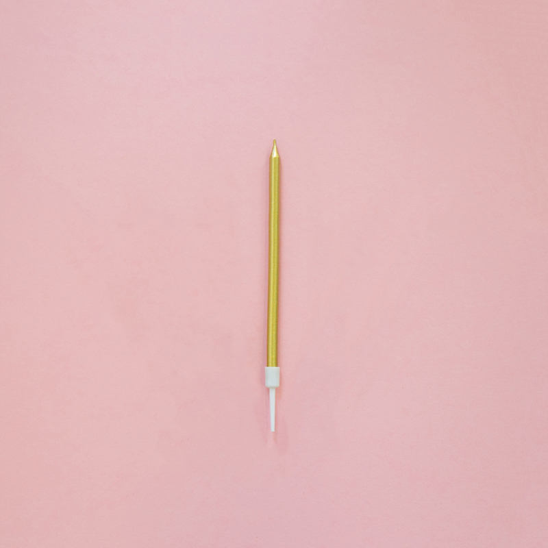 Single Gold Long Candle | Baker's Brew Studio Pte. Ltd.